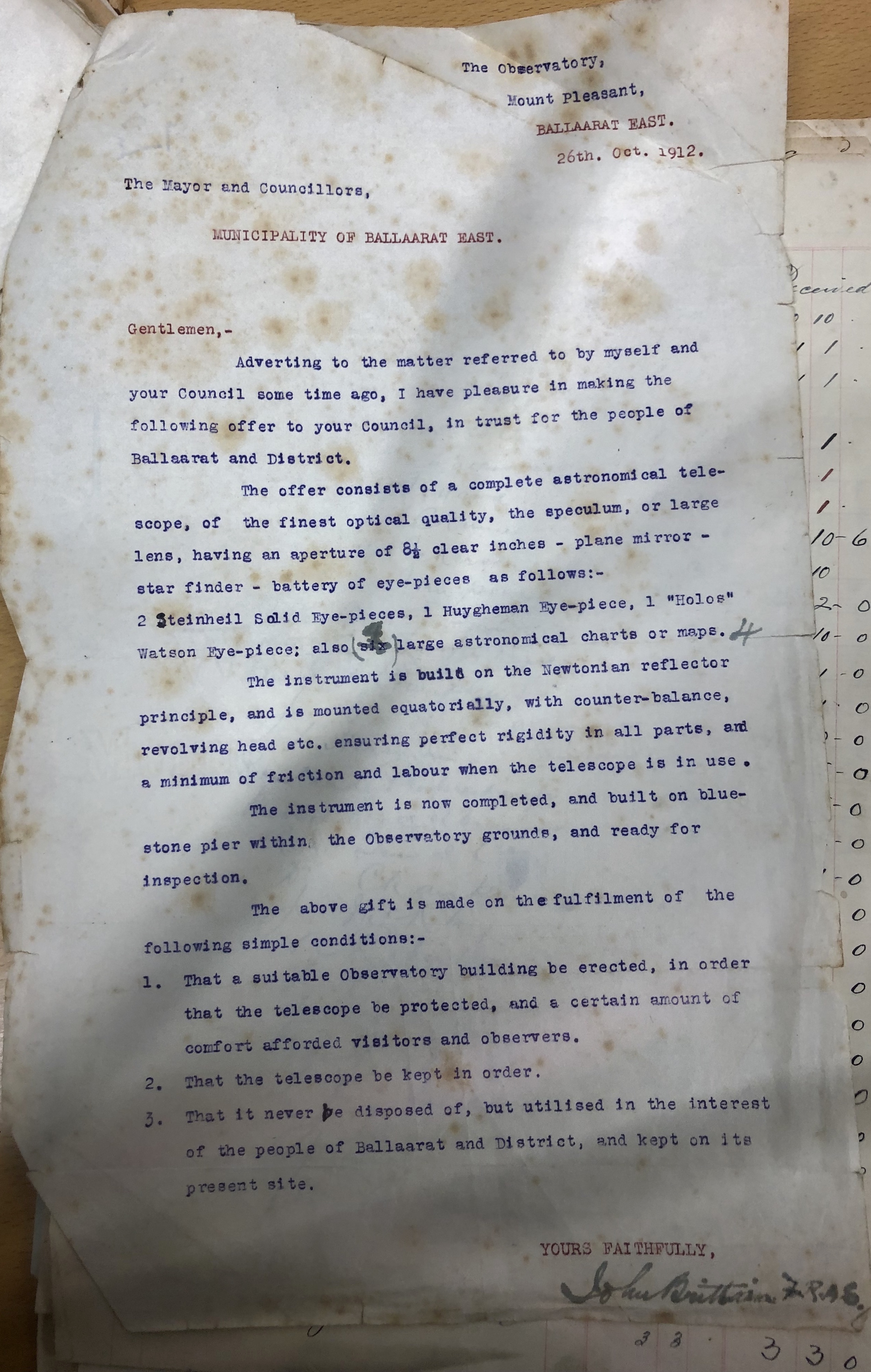 Ballarat Municipal Observatory | PROV